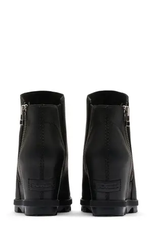 Sorel Joan Rhapsody Zip Wedge Bootie - Black/black