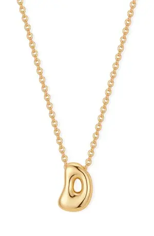 BROOK & YORK Mini Pippa Bubble Initial Pendant Necklace - Gold D