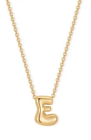 BROOK & YORK Mini Pippa Bubble Initial Pendant Necklace - Gold E