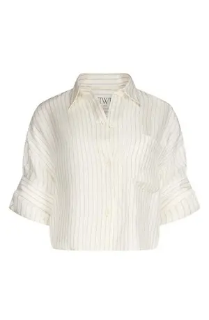 TWP Stripe Elbow-sleeve Button-up Shirt