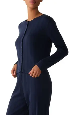 PETITE PLUME Pointelle Cotton Cardigan