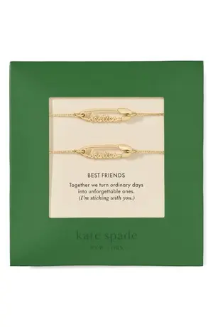 Kate Spade New York Best Friends Safety Pin Charm Bracelet