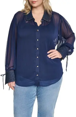 Karl Lagerfeld Paris Pointed Collar Shirts For Women