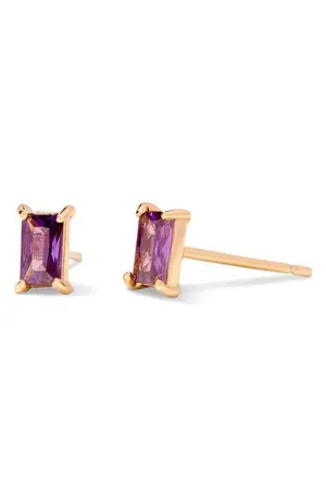 BROOK & YORK Darcy Birthstone Stud Earrings - Gold/feb