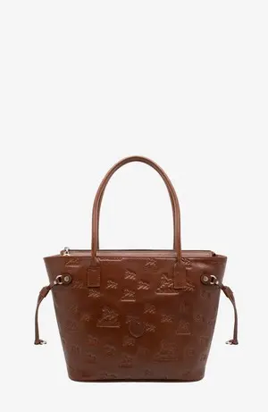 CAVALINHO Cavalo Lusitano 520 Embossed Leather Tote Bag - Camel Brown