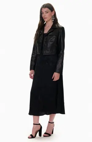 Rebecca Taylor Piper Crop Leather Jacket