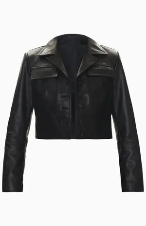 Rebecca Taylor Piper Crop Leather Jacket