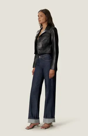 Rebecca Taylor Piper Cropped Leather Jacket