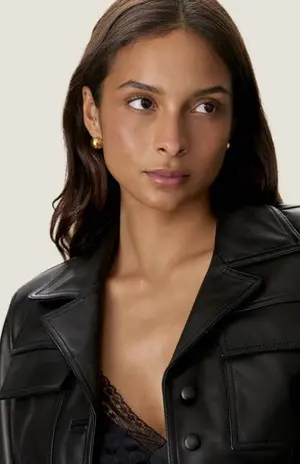 Rebecca Taylor Piper Cropped Leather Jacket