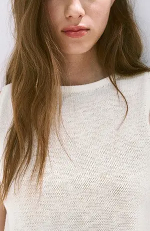Mango Lace Detail Knit Top