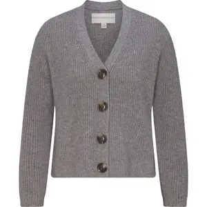 WILLIAMS ATHLETIC CLUB Emily Rib Cashmere Cardigan - Grey