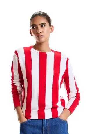 Cynthia Rowley Sideline Striped Sweater - Red