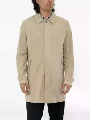 Woolrich Concealed-closure Single-breasted Rain Coat - Neutrals