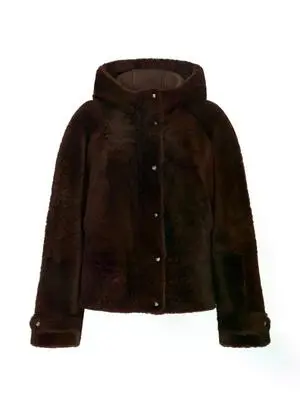 Brunello Cucinelli Shearling Outerwear Jacket With Shiny Zipper Pull