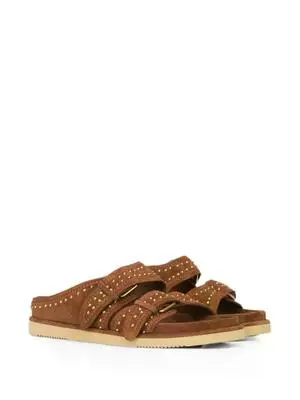 Ash Studded Buckled Sandals - Brown