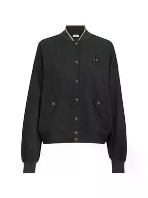 Brunello Cucinelli Logo-patch Bomber Jacket - Grey