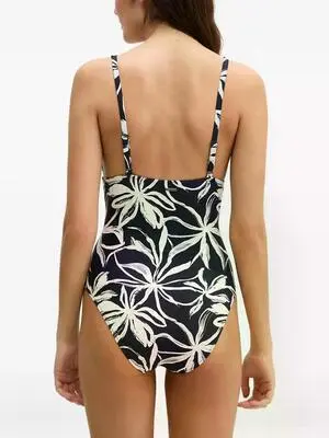 Marc O'polo Floral Print V-neck One Piece Swimsuit