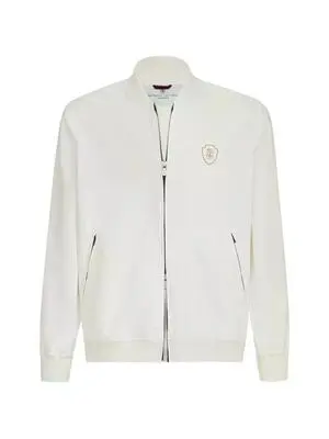 Brunello Cucinelli Logo-patch Zip-up Jacket - White