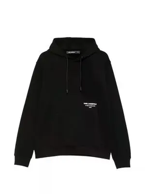 Karl Lagerfeld Logo-print Drawstring Hoodie - Black
