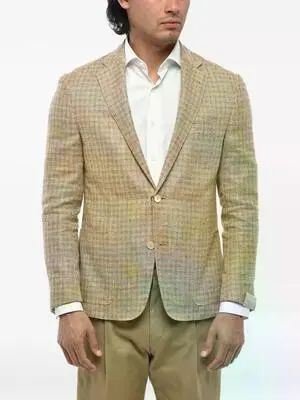 Corneliani Gingham Linen-blend Blazer