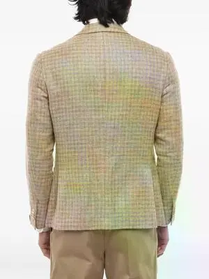 Corneliani Gingham Linen-blend Blazer