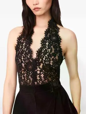 Stella McCartney Lace Halterneck Top - Black