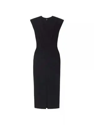 ANIYE BY Draped Padded-shoulder Midi Dress