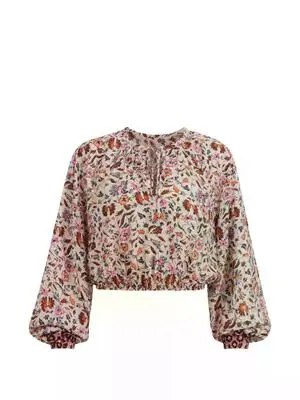 Natalie Martin Amelia Floral-print Top - Neutrals