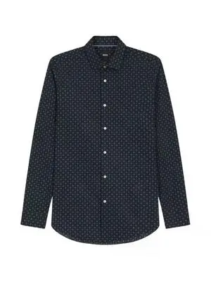 BOSS Geometric-print Long-sleeve Shirt