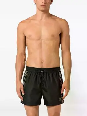 Philipp Plein Crystal-embellished Swim Shorts - Black