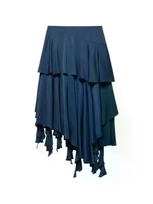 Shanghai Tang Asymmetric Tiered Skirt