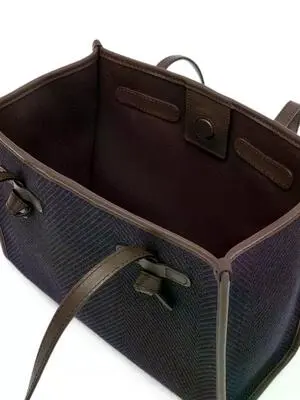 GIANNI CHIARINI Marcella Spiga Herringbone Tote Bag - Blue