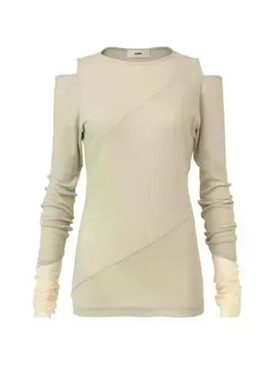 MULLER OF YOSHIOKUBO Cold-shoulder Layered-cuff Top