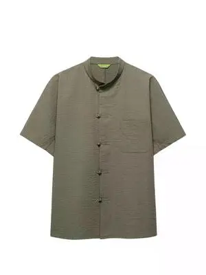 Shanghai Tang Short-sleeve Seersucker Shirt - Green