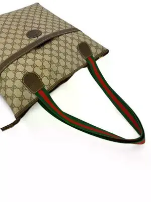 Gucci 1980-1990 Gg Supreme Web Tote Bag - Neutrals