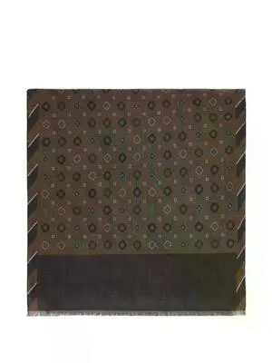 Altea Fringes Patterned Scarf - Brown