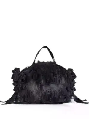 Simone Rocha Mini Faux-fur Beaded-rosette Clutch Bag