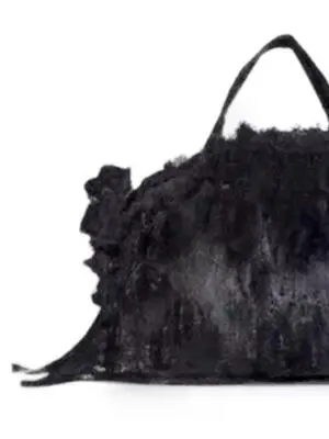 Simone Rocha Faux-fur Beaded Rosette Clutch Bag