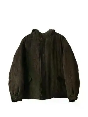 AVIVA JIFEI XUE Padded Linen-velvet Parka - Brown