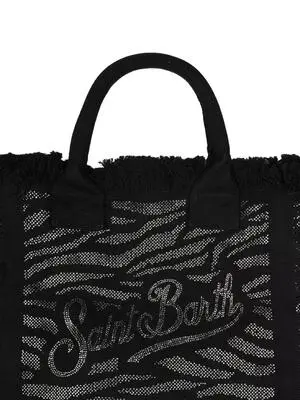 MC2 SAINT BARTH Vanity Zebra-print Tote Bag - Black