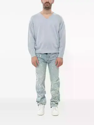 DUNST Logo-embroidered V-neck Sweater