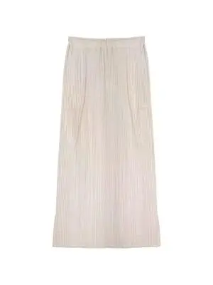 Issey Miyake Pleated Midi Skirt - Neutrals