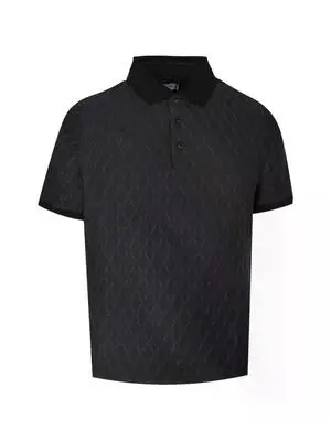 Pal Zileri Diamond-pattern Short-sleeve Polo Shirt - Black