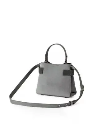 Brunello Cucinelli Suede Top-handle Bag With Monili Bands - Grey