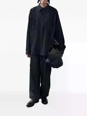 SAGE NATION Fossil Ruched-panel Shirt