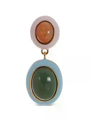 LIZZIE FORTUNATO Aventurine Drop Earrings - Gold