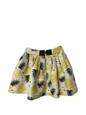 Alice + Olivia Pineapple-print Pleated Mini Skirt