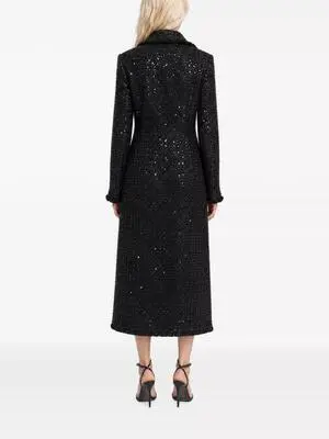 Philipp Plein Embellished Sequined Tweed Long Coat
