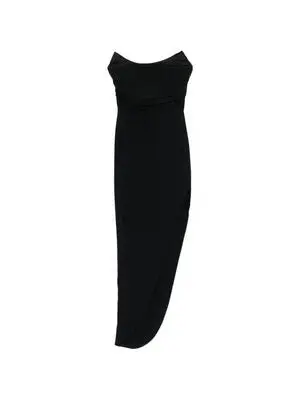 ROOM76 Asymmetrical Hem Strapless Maxi Dress
