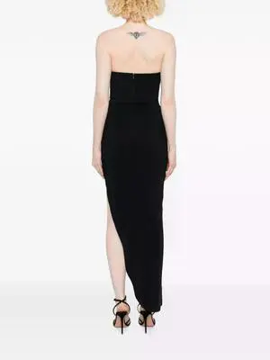 ROOM76 Asymmetrical Hem Strapless Maxi Dress